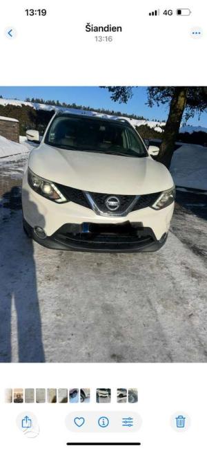 White Nissan Qashqai 2014 in Taurage, with an engine capacity of 1.50 L and mileage of 220 thousand km for 7700 €, photo  on AUTOMOTO.COM.LV