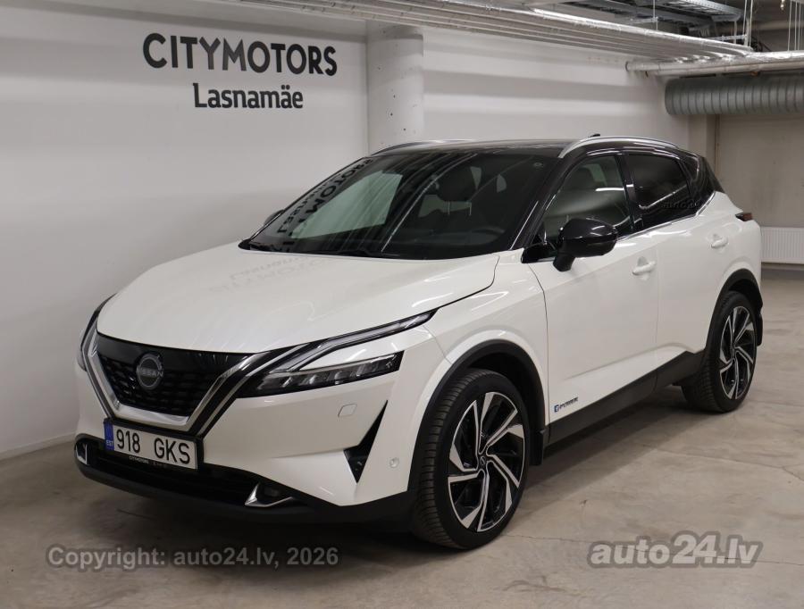 White Nissan Qashqai 2023 in Tallinn, with an engine capacity of 1.50 L and mileage of 70 thousand km for 24900 €, photo 1 on AUTOMOTO.COM.LV