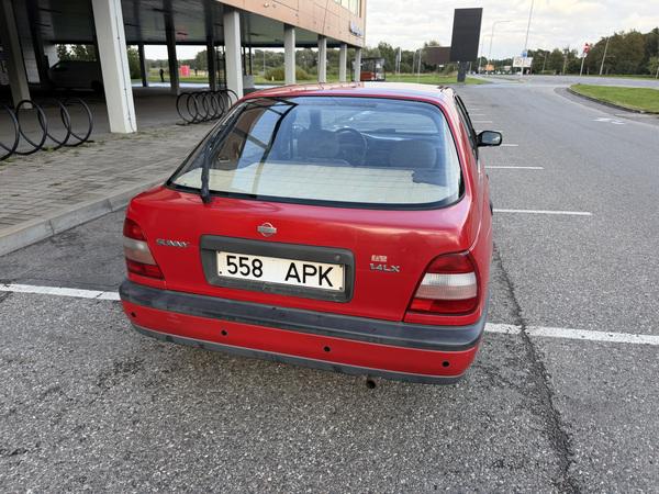 Red Nissan Sunny 1992 in Tallinn, with an engine capacity of 0.00 L and mileage of 169 thousand km for 1000 €, photo 3 on AUTOMOTO.COM.LV
