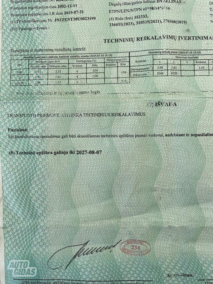 Черный Ниссан ИксТрейл 2002 в Вильнюс, объемом двигателя 2.20 л и пробегом 357 тыс. км за 1500 €, фото 18 на AUTOMOTO.COM.LV