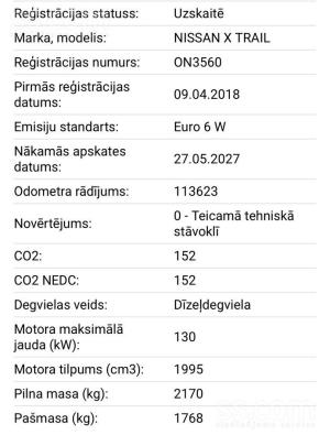 Green Nissan X-Trail 2018 in Riga, with an engine capacity of 2.00 L and mileage of 114 thousand km for 12150 €, photo 19 on AUTOMOTO.COM.LV