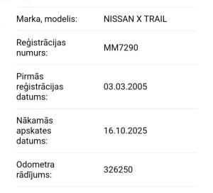 Grey Nissan X-Trail 2005 in Riga, with an engine capacity of 2.20 L and mileage of 328 thousand km for 3200 €, photo 15 on AUTOMOTO.COM.LV