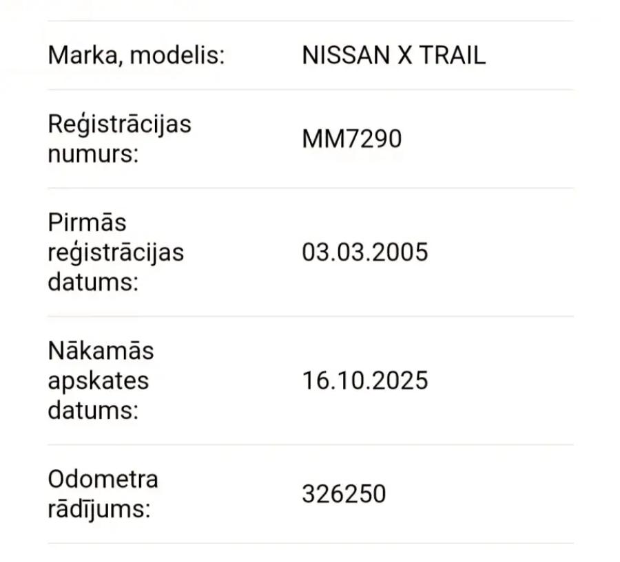 Grey Nissan X-Trail 2005 in Riga, with an engine capacity of 2.20 L and mileage of 328 thousand km for 3200 €, photo 15 on AUTOMOTO.COM.LV
