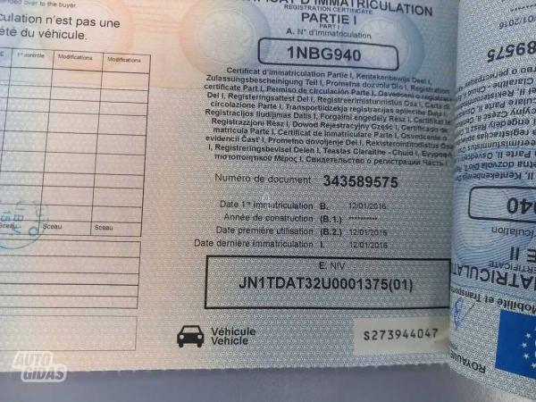 Белый Ниссан ИксТрейл 2016 в Шяуляй, объемом двигателя 1.60 л и пробегом 209 тыс. км за 9650 €, фото 10 на AUTOMOTO.COM.LV