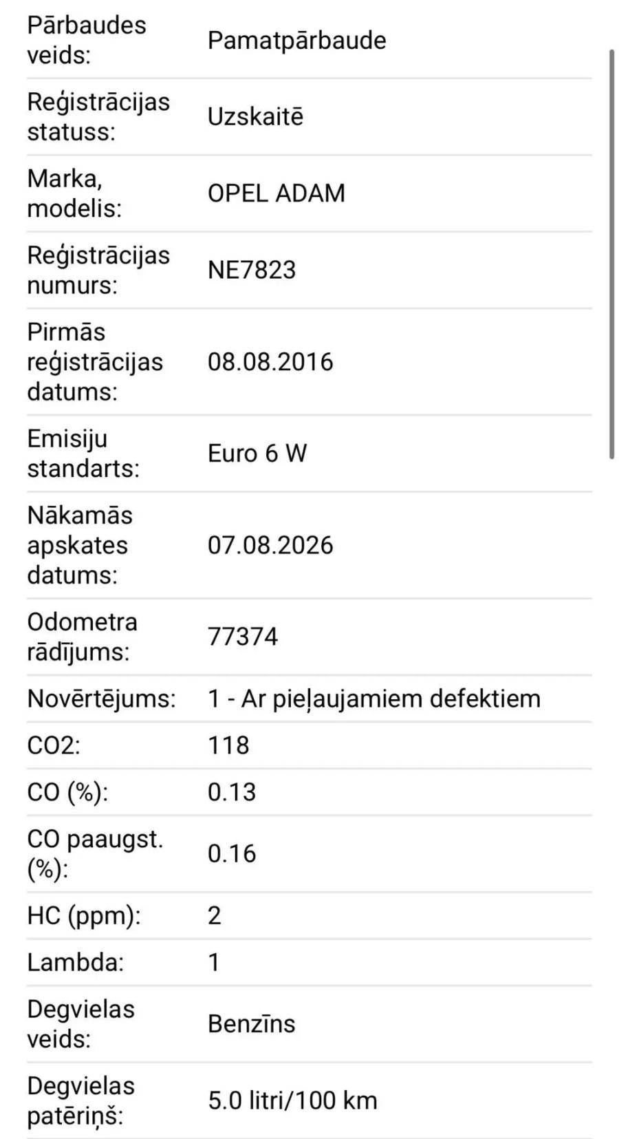 Opel Adam 2016 in Riga, with an engine capacity of 1.40 L and mileage of 83 thousand km for 6700 €, photo 26 on AUTOMOTO.COM.LV