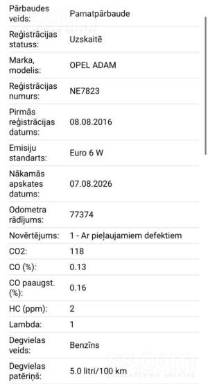 Violet Opel Adam 2016 in Riga, with an engine capacity of 1.40 L and mileage of 83 thousand km for 6700 €, photo 26 on AUTOMOTO.COM.LV