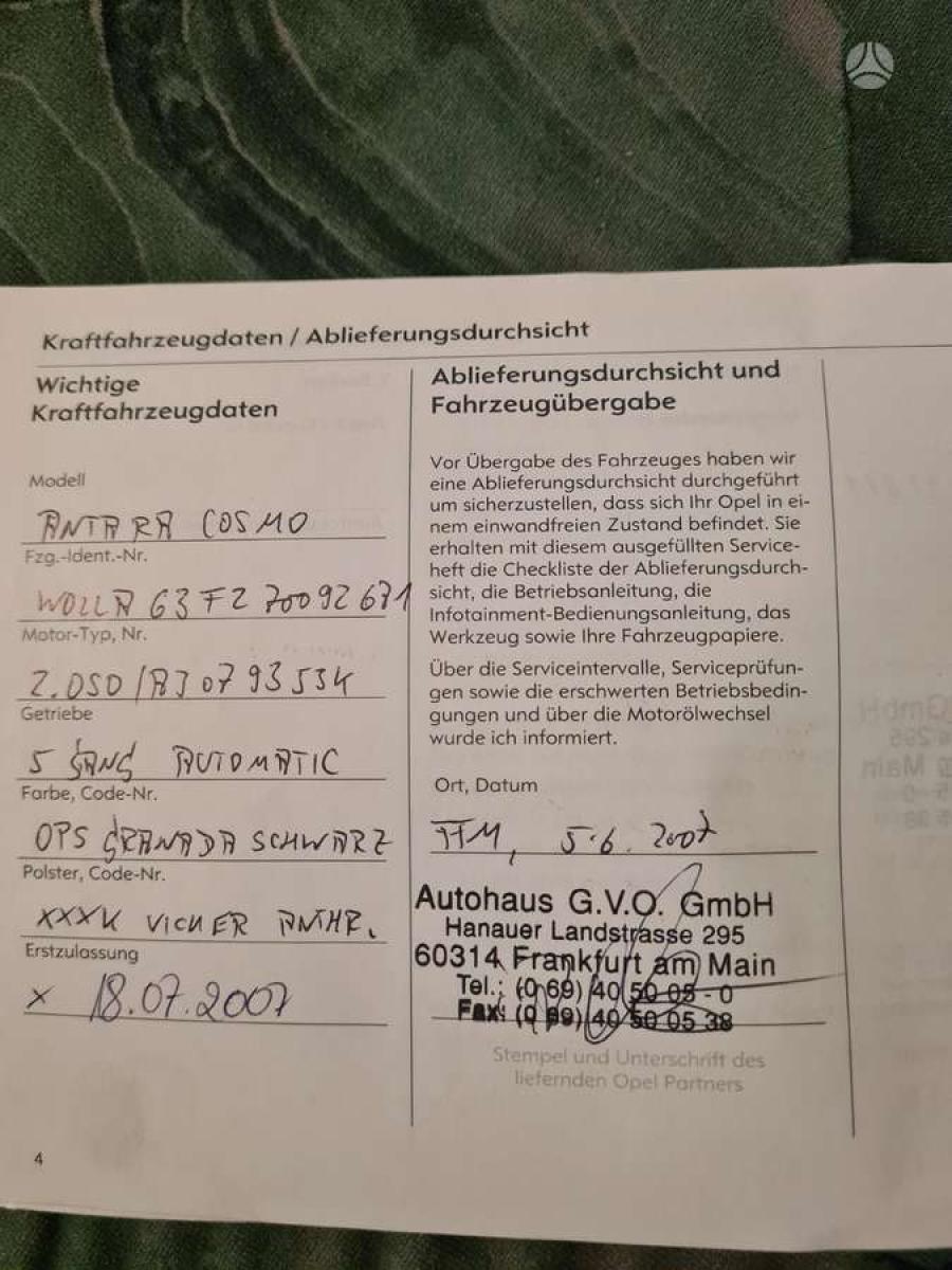 Черный Опель Антара 2007 в Плунге, объемом двигателя 2.00 л и пробегом 287 тыс. км за 3650 €, фото 21 на AUTOMOTO.COM.LV