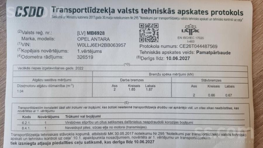 Black Opel Antara 2011 in Cesis, with an engine capacity of 2.20 L and mileage of 327 thousand km for 3950 €, photo 35 on AUTOMOTO.COM.LV