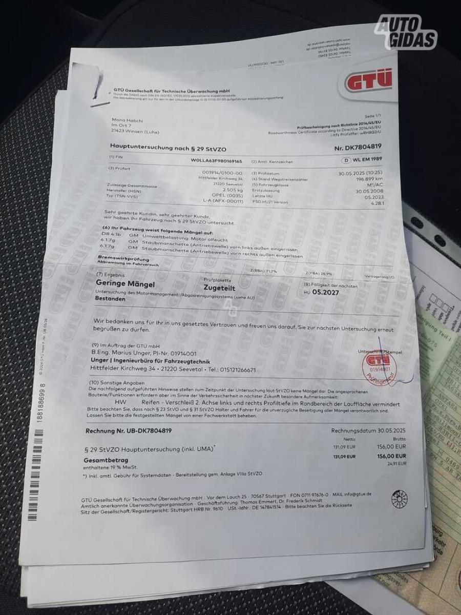 Опель Антара 2008 в Кретинга, объемом двигателя 2.00 л и пробегом 219 тыс. км за 3450 €, фото 18 на AUTOMOTO.COM.LV