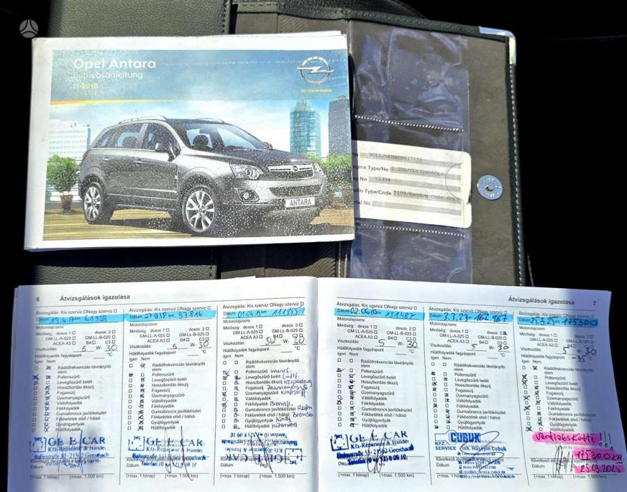 Red Opel Antara 2014 in Kretinga, with an engine capacity of 2.23 L and mileage of 184 thousand km for 6150 €, photo 25 on AUTOMOTO.COM.LV
