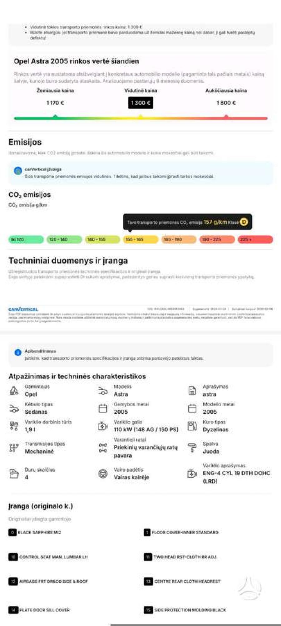 Черный Опель Астра 2004 в Каунас, объемом двигателя 1.91 л и пробегом 344 тыс. км за 1000 €, фото 14 на AUTOMOTO.COM.LV