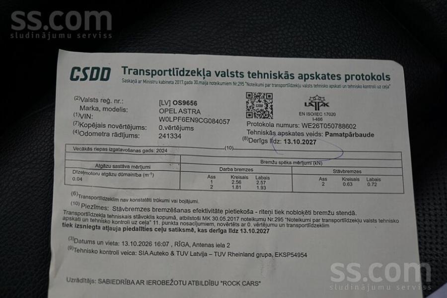 Black Opel Astra 2011 in Riga, with an engine capacity of 2.00 L and mileage of 241 thousand km for 4990 €, photo 23 on AUTOMOTO.COM.LV