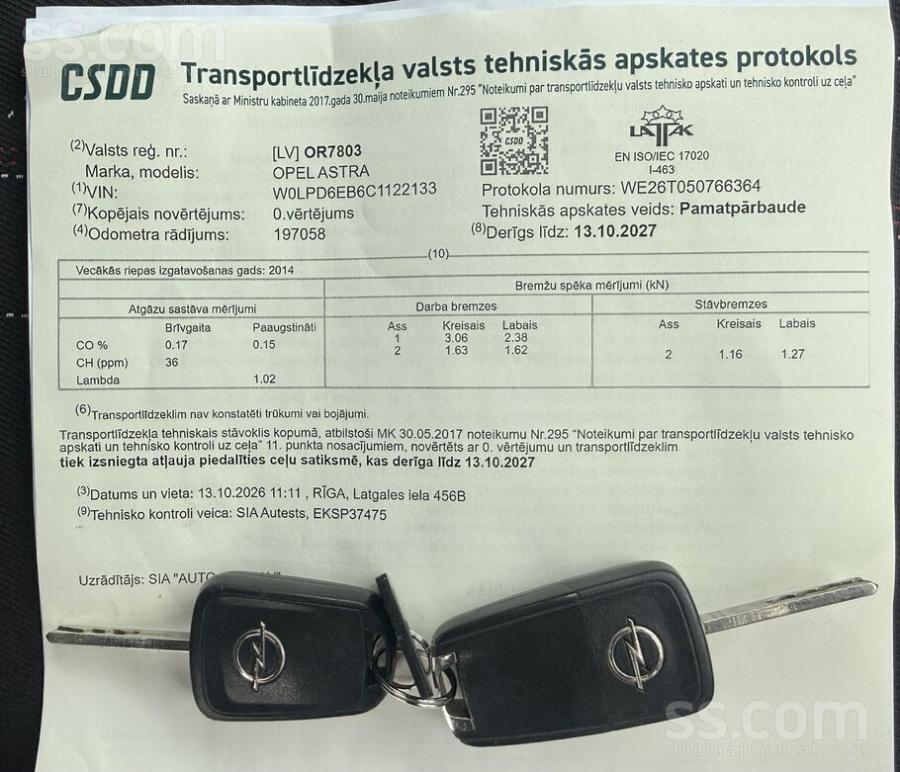 Black Opel Astra 2012 in Riga, with an engine capacity of 1.40 L and mileage of 0 thousand km for 4590 €, photo 25 on AUTOMOTO.COM.LV