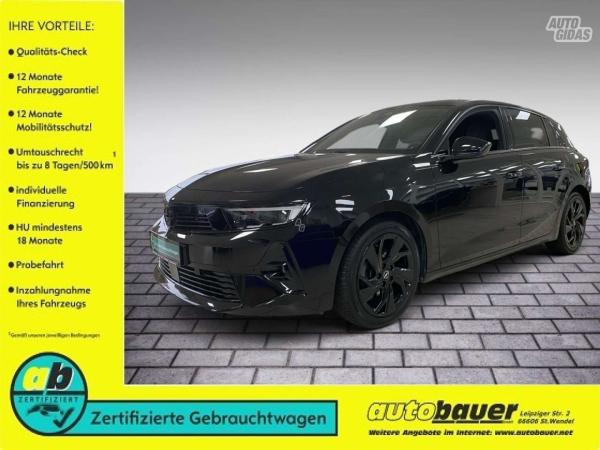 Black Opel Astra 2024 in Kaunas, with an engine capacity of 1.20 L and mileage of 37 thousand km for 27447 €, photo 1 on AUTOMOTO.COM.LV