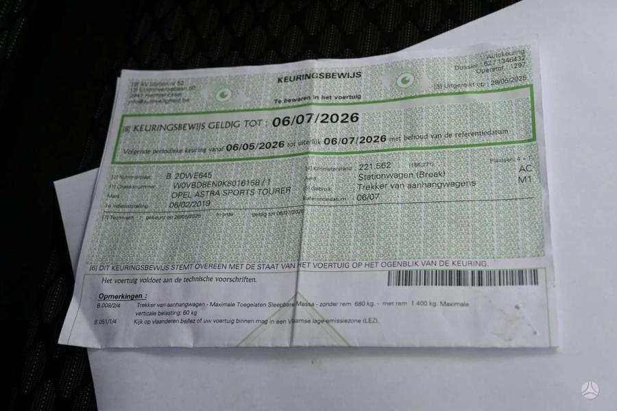 Черный Опель Астра 2019 в Кретинга, объемом двигателя 1.60 л и пробегом 239 тыс. км за 5950 €, фото 33 на AUTOMOTO.COM.LV