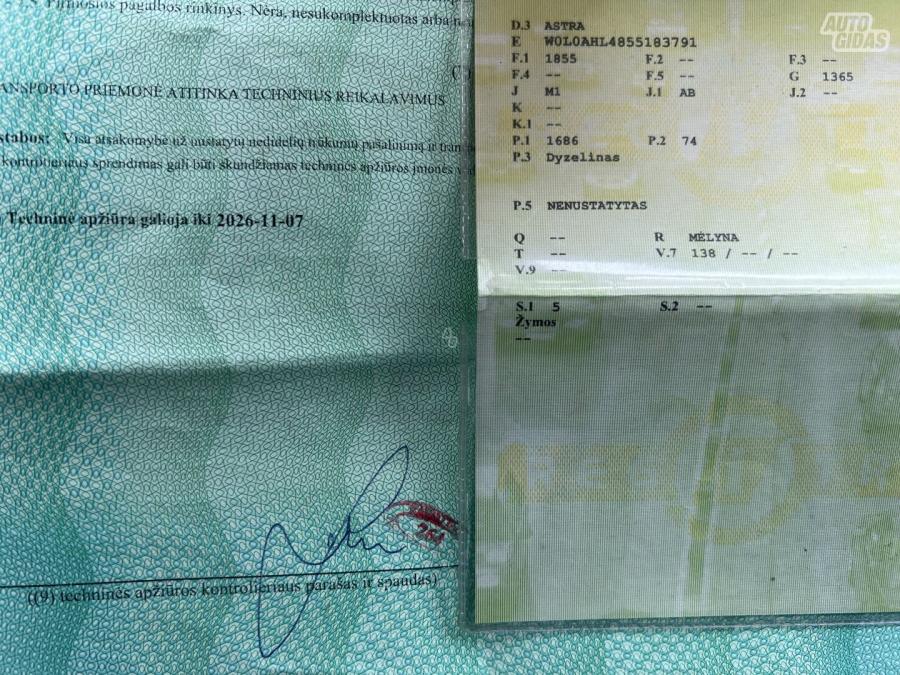 Blue Opel Astra 2005 in Siauliai, with an engine capacity of 1.70 L and mileage of 268 thousand km for 849 €, photo 20 on AUTOMOTO.COM.LV