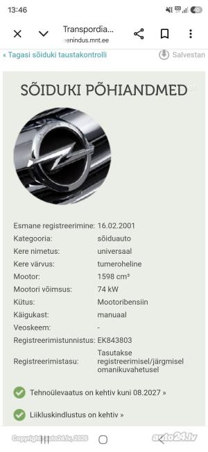 Зеленый Опель Астра 2001 в Элва, объемом двигателя 1.60 л и пробегом 250 тыс. км за 999 €, фото 25 на AUTOMOTO.COM.LV