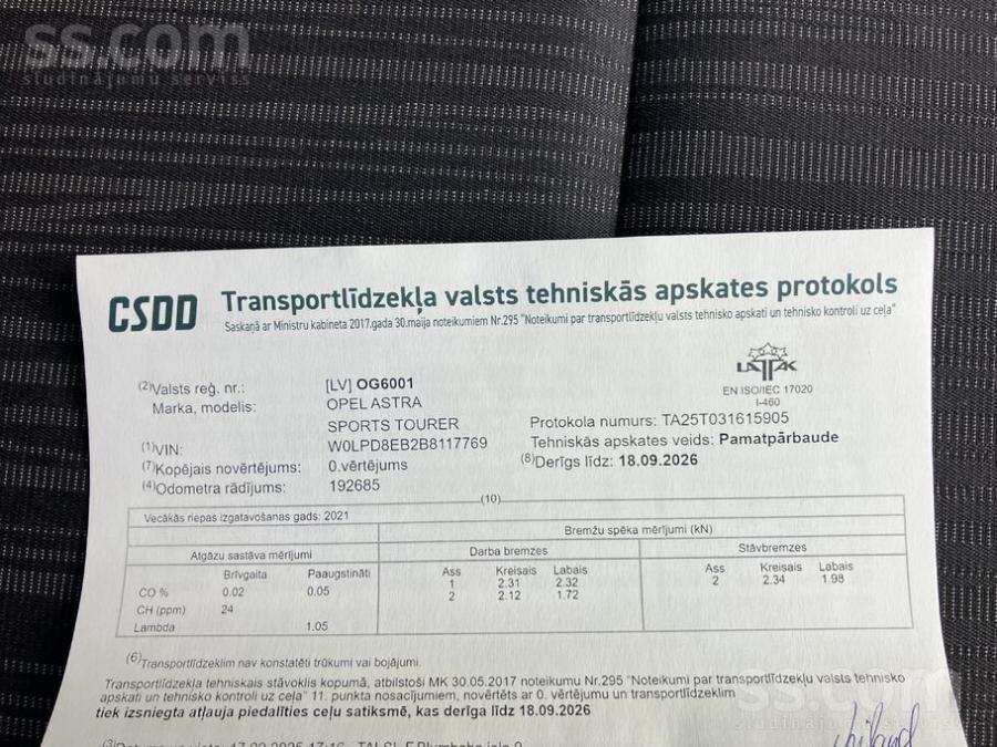 Green Opel Astra 2011 in Talsi, with an engine capacity of 1.40 L and mileage of 193 thousand km for 4500 €, photo 14 on AUTOMOTO.COM.LV