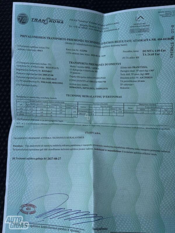 Pelēks Opel Astra 2005 Klaipėda, ar dzinēja tilpumu 1.70 L un nobraukumu 31 tūkst. km par 500 €, foto 7 vietnē AUTOMOTO.COM.LV