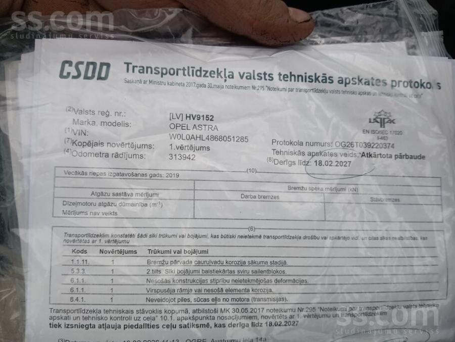 Pelēks Opel Astra 2005 Ogre, ar dzinēja tilpumu 1.90 L un nobraukumu 308 tūkst. km par 750 €, foto 6 vietnē AUTOMOTO.COM.LV