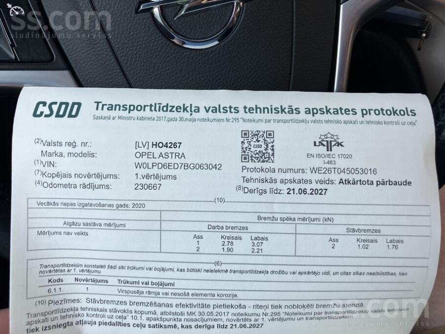 Серый Опель Астра 2011 в Елгава, объемом двигателя 1.60 л и пробегом 230 тыс. км за 2650 €, фото 18 на AUTOMOTO.COM.LV
