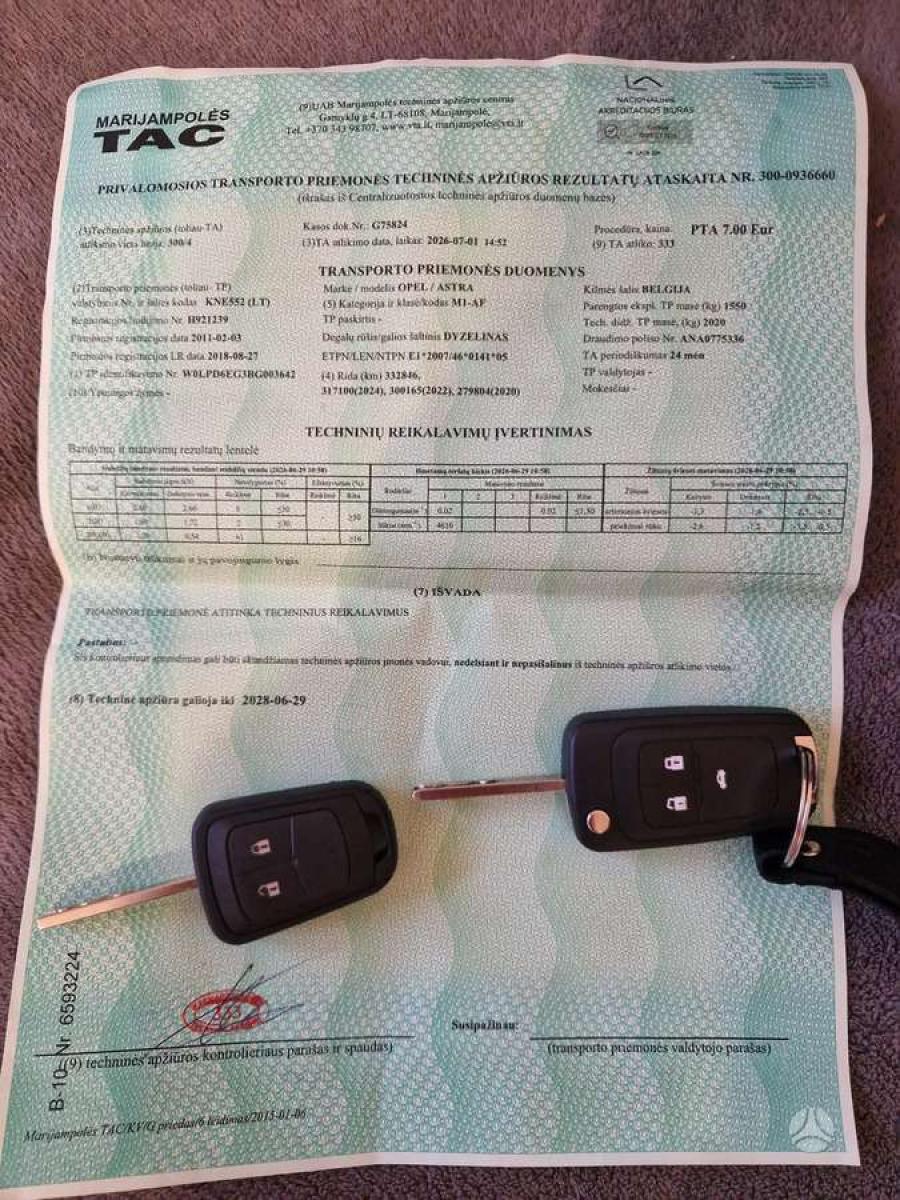Pelēks Opel Astra 2011 Marijampole, ar dzinēja tilpumu 1.69 L un nobraukumu 333 tūkst. km par 2700 €, foto 20 vietnē AUTOMOTO.COM.LV