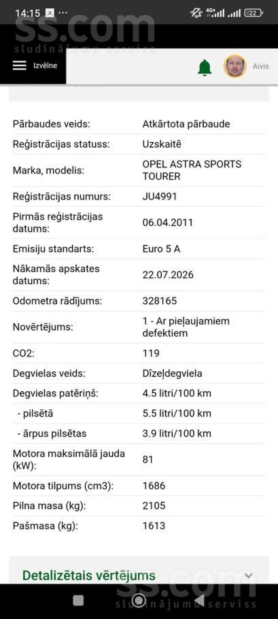 Серый Опель Астра 2011 в Елгава, объемом двигателя 1.70 л и пробегом 341 тыс. км за 1800 €, фото 11 на AUTOMOTO.COM.LV