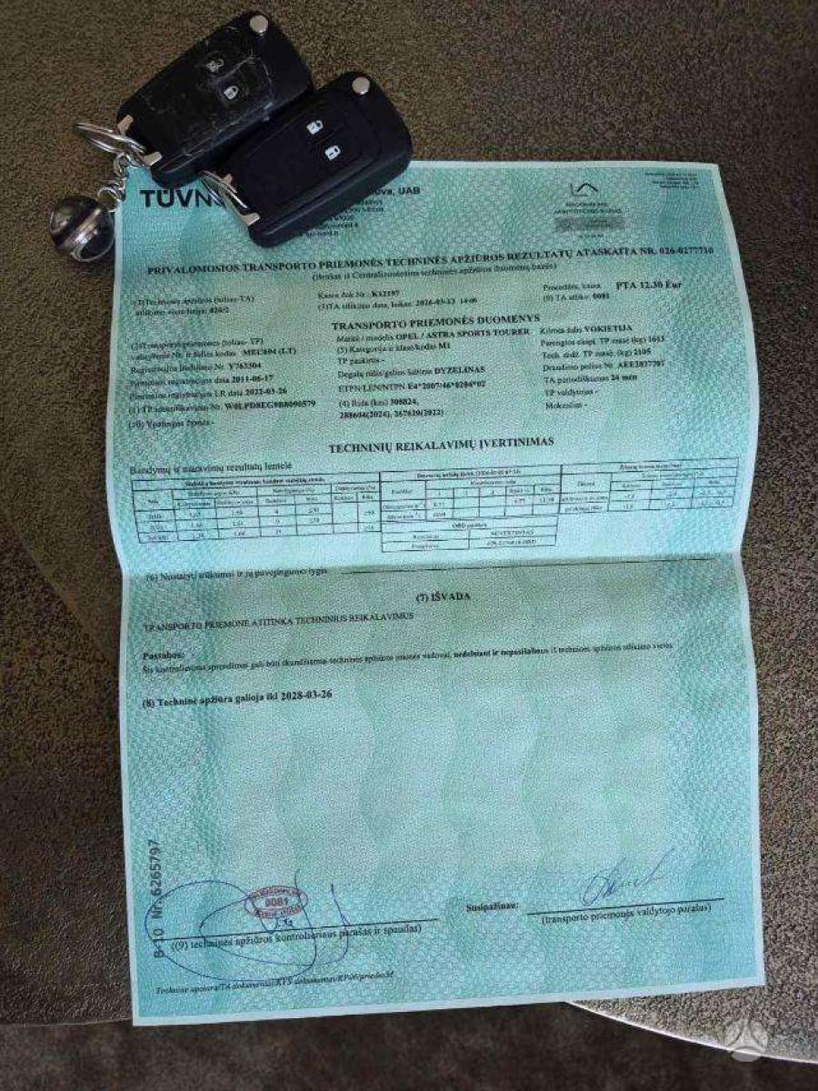 Серый Опель Астра 2011 в Вильнюс, объемом двигателя 1.69 л и пробегом 311 тыс. км за 2650 €, фото 21 на AUTOMOTO.COM.LV