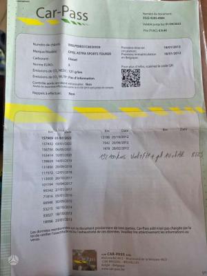 Серый Опель Астра 2012 в Укмерге, объемом двигателя 1.69 л и пробегом 251 тыс. км за 2350 €, фото 20 на AUTOMOTO.COM.LV