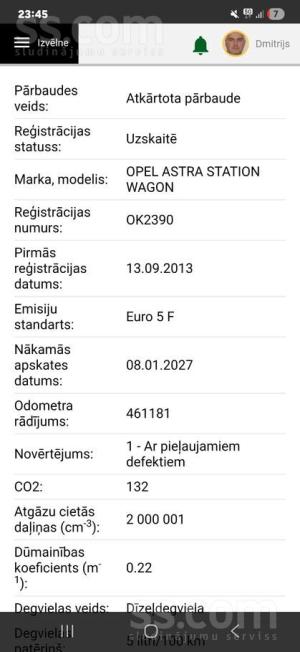 Grey Opel Astra 2013 in Riga, with an engine capacity of 1.70 L and mileage of 463 thousand km for 1800 €, photo 12 on AUTOMOTO.COM.LV