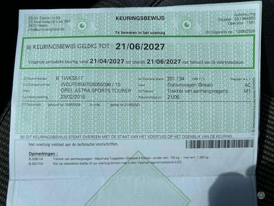 Pelēks Opel Astra 2016 Šauļi, ar dzinēja tilpumu 1.60 L un nobraukumu 201 tūkst. km par 4750 €, foto 20 vietnē AUTOMOTO.COM.LV