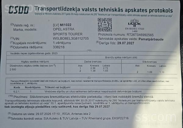 Серый Опель Астра 2016 в Рига, объемом двигателя 1.60 л и пробегом 338 тыс. км за 4300 €, фото 6 на AUTOMOTO.COM.LV