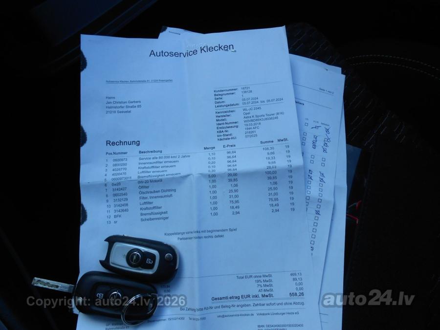 Grey Opel Astra 2018 in Viljandi, with an engine capacity of 1.60 L and mileage of 222 thousand km for 6990 €, photo 14 on AUTOMOTO.COM.LV