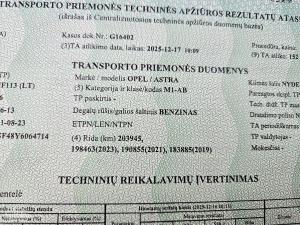 Opel Astra 2000 in Prienai, with an engine capacity of 1.60 L and mileage of 202 thousand km for 1000 €, photo 13 on AUTOMOTO.COM.LV