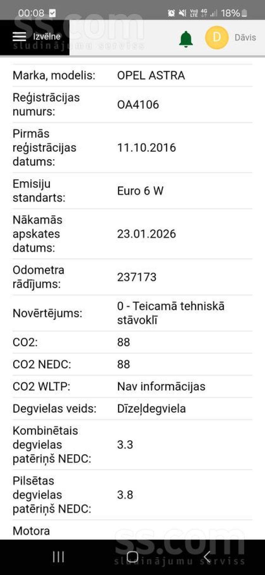 Opel Astra 2016 Cēsis, ar dzinēja tilpumu 1.60 L un nobraukumu 0 tūkst. km par 5900 €, foto 22 vietnē AUTOMOTO.COM.LV