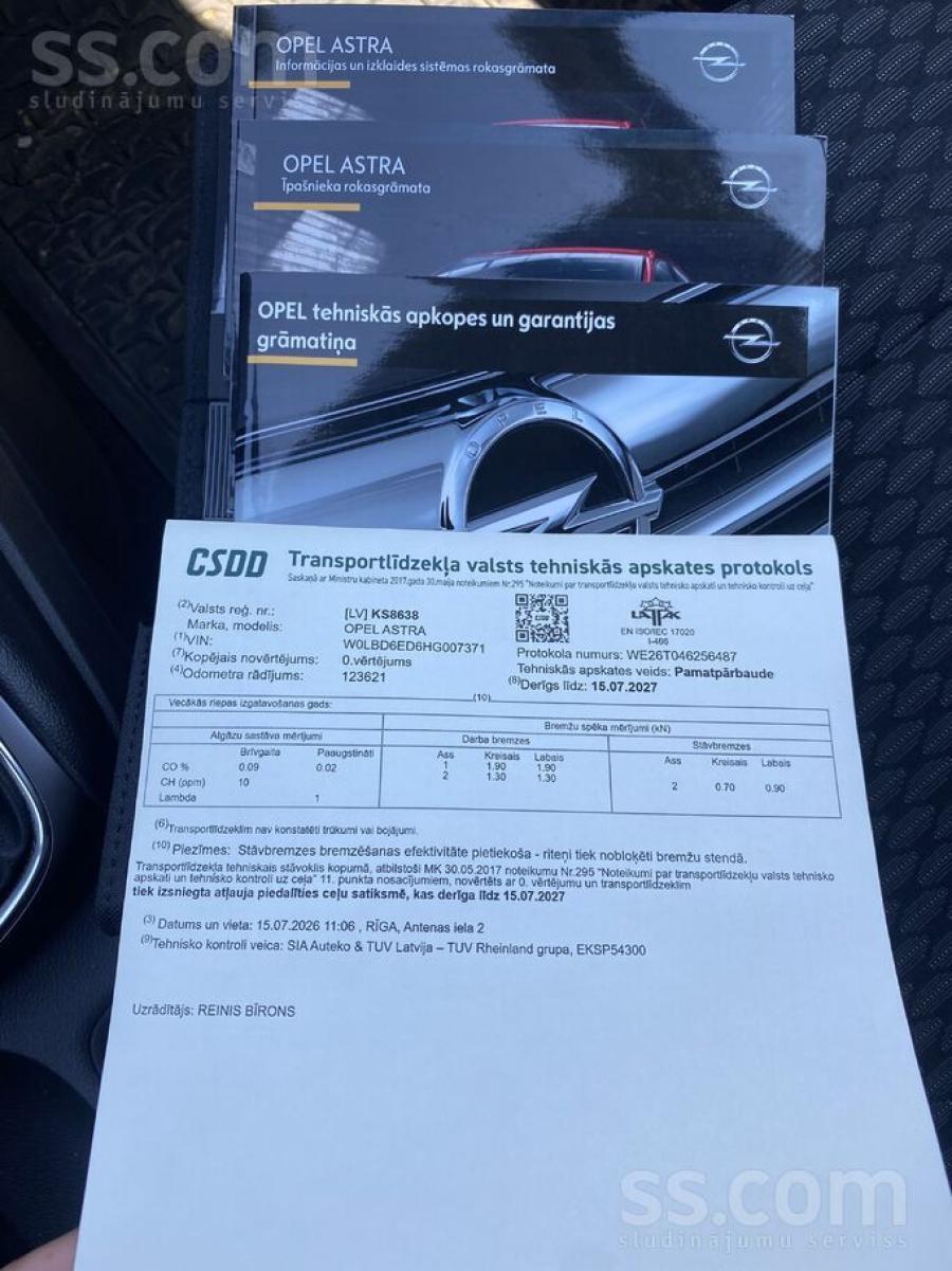Sarkans Opel Astra 2017 Rīga, ar dzinēja tilpumu 1.40 L un nobraukumu 124 tūkst. km par 6800 €, foto 10 vietnē AUTOMOTO.COM.LV