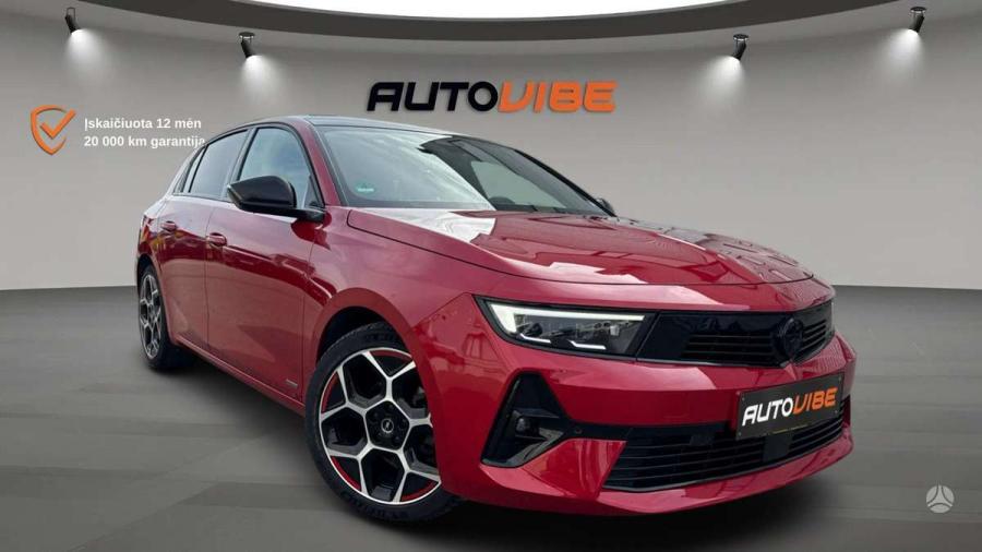 Red Opel Astra 2023 in Vilnius, with an engine capacity of 1.20 L and mileage of 74 thousand km for 16989 €, photo 4 on AUTOMOTO.COM.LV