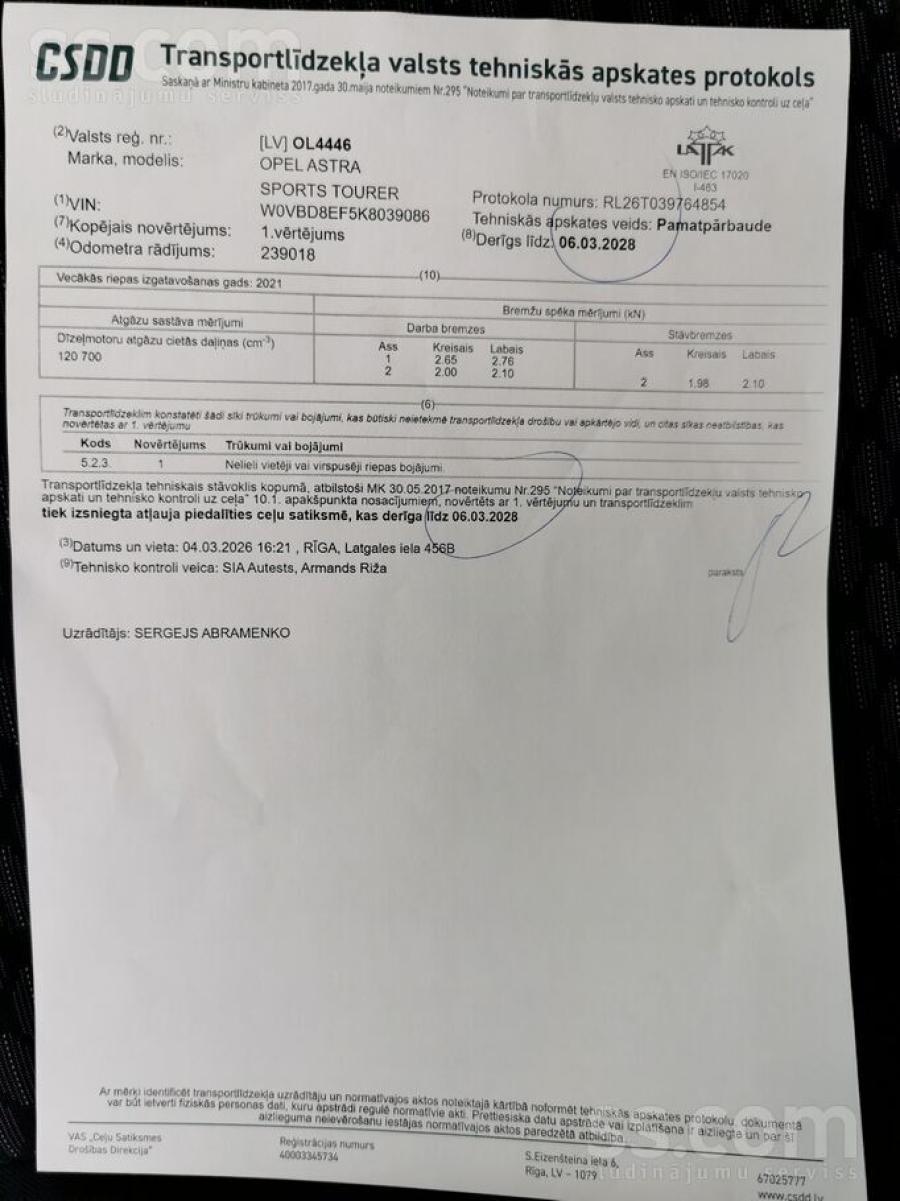 Red Opel Astra 2019 in Riga, with an engine capacity of 1.60 L and mileage of 231 thousand km for 5450 €, photo 29 on AUTOMOTO.COM.LV