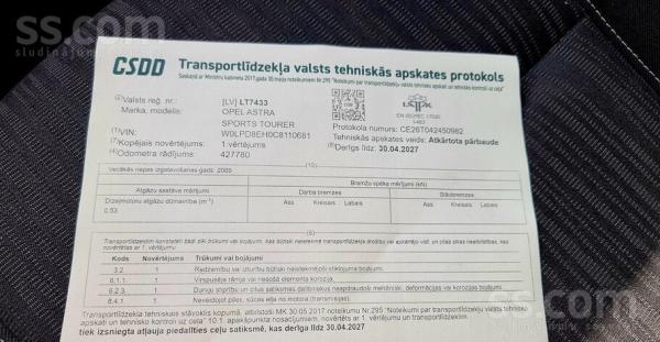 Опель Астра 2012 в Цесис, объемом двигателя 1.70 л и пробегом 428 тыс. км за 1700 €, фото 10 на AUTOMOTO.COM.LV