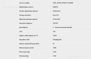 Opel Astra 2015 in Riga, with an engine capacity of 1.60 L and mileage of 0 thousand km for 5390 €, photo 27 on AUTOMOTO.COM.LV