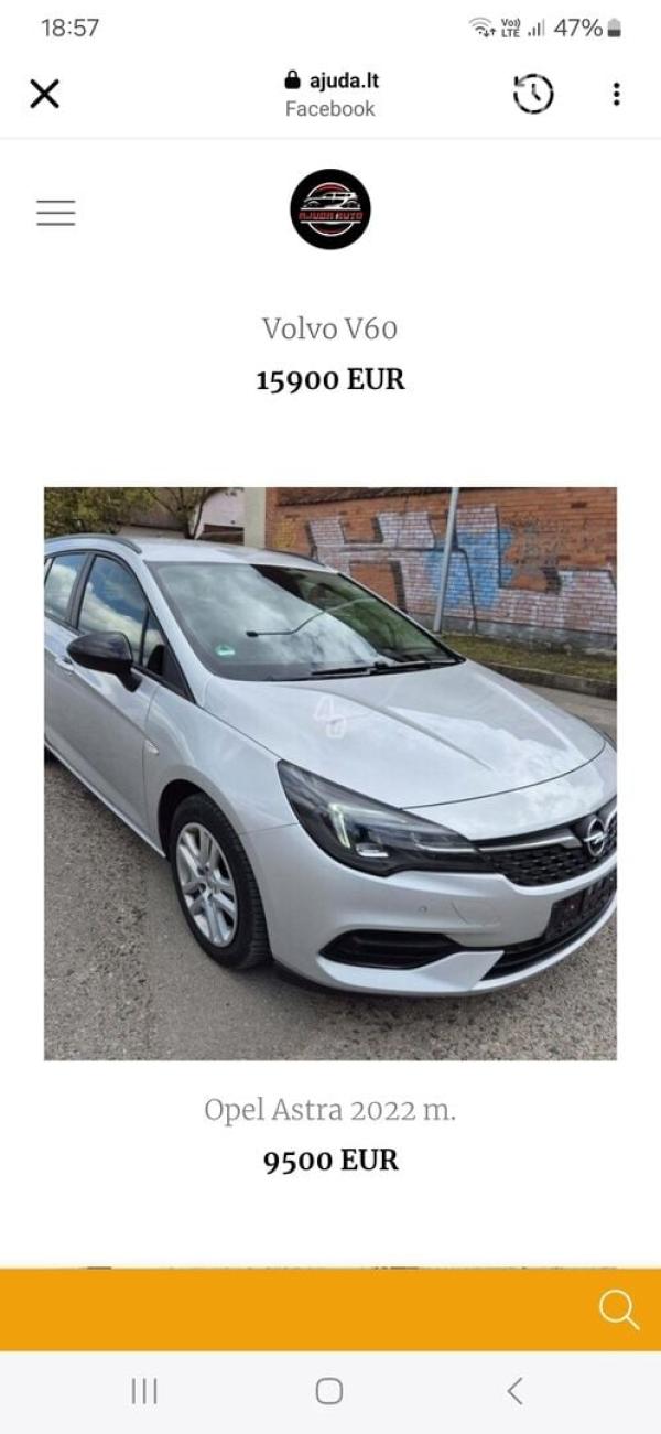 Opel Astra 2022 Radviliškis, ar dzinēja tilpumu 1.50 L un nobraukumu 235 tūkst. km par 7000 €, foto 1 vietnē AUTOMOTO.COM.LV
