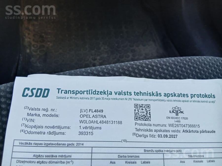 Белый Опель Астра 2005 в Рига, объемом двигателя 1.70 л и пробегом 394 тыс. км за 950 €, фото 9 на AUTOMOTO.COM.LV