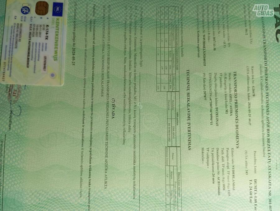 Белый Опель Астра 2017 в Шакяй, объемом двигателя 1.60 л и пробегом 208 тыс. км за 5600 €, фото 17 на AUTOMOTO.COM.LV
