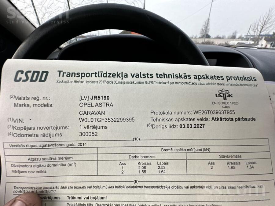 White Opel Astra 2003 in Jelgava, with an engine capacity of 1.70 L and mileage of 300 thousand km for 995 €, photo 12 on AUTOMOTO.COM.LV