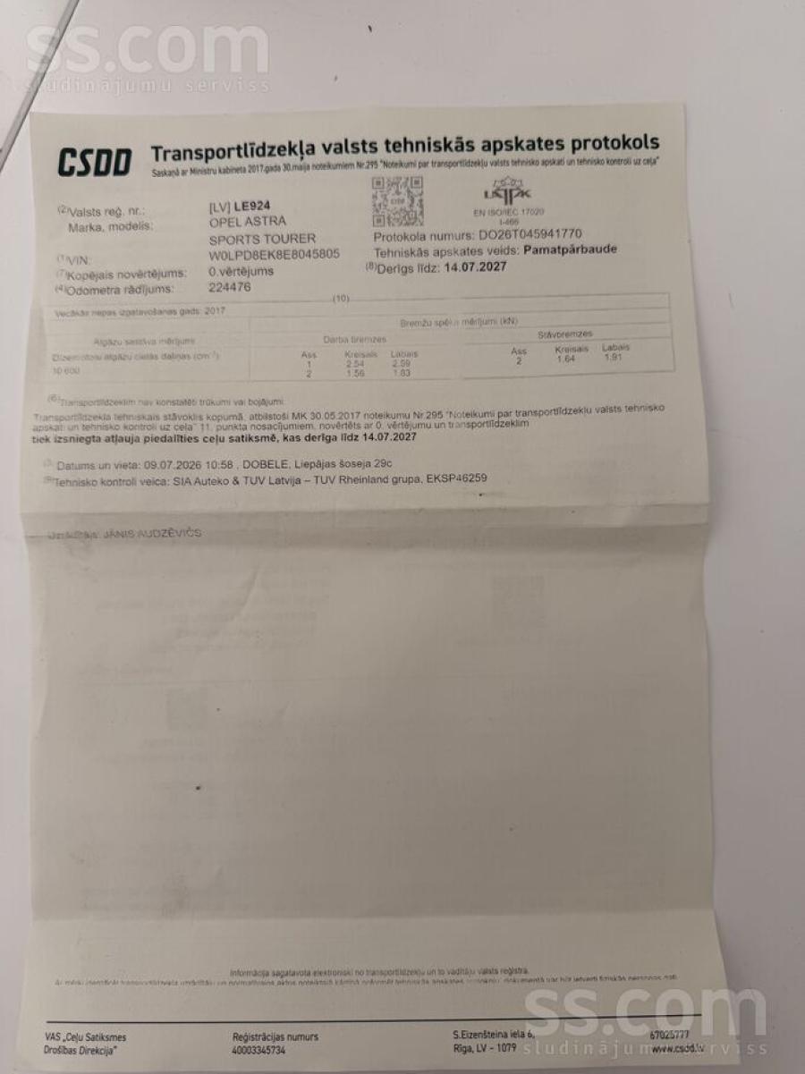 Balts Opel Astra 2014 Dobele, ar dzinēja tilpumu 1.70 L un nobraukumu 228 tūkst. km par 2700 €, foto 8 vietnē AUTOMOTO.COM.LV