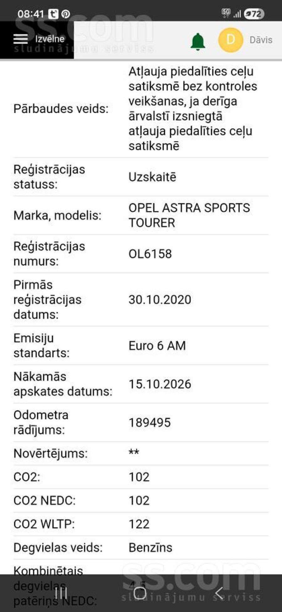 Balts Opel Astra 2020 Cēsis, ar dzinēja tilpumu 1.20 L un nobraukumu 189 tūkst. km par 7000 €, foto 13 vietnē AUTOMOTO.COM.LV