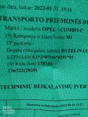 Blue Opel Combo 2010 in Vilkaviskis, with an engine capacity of 1.20 L and mileage of 263 thousand km for 1950 €, photo 19 on AUTOMOTO.COM.LV