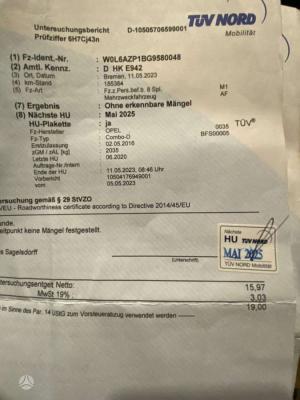 Серый Опель Комбо груз.-пасс. 2016 в Биржай, объемом двигателя 1.60 л и пробегом 232 тыс. км за 4650 €, фото 7 на AUTOMOTO.COM.LV