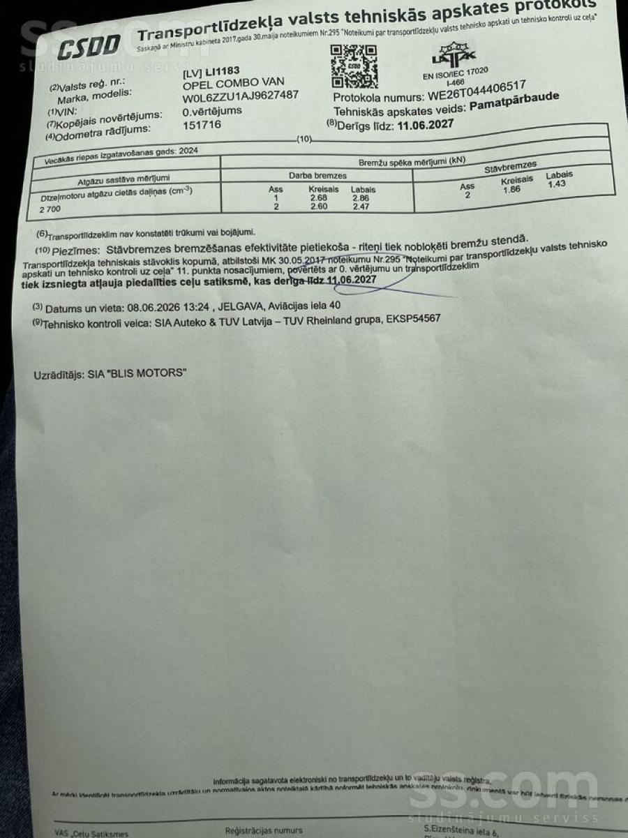 Balts Opel Combo 2017 Jelgava, ar dzinēja tilpumu 1.30 L un nobraukumu 152 tūkst. km par 4990 €, foto 14 vietnē AUTOMOTO.COM.LV