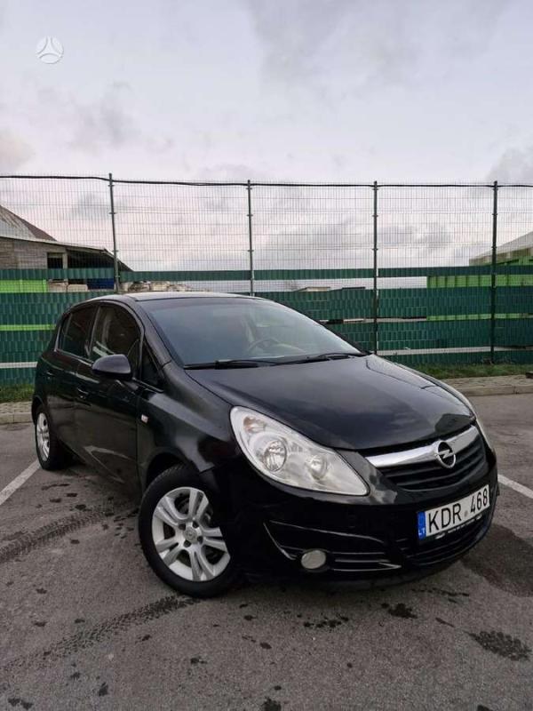 Black Opel Corsa 2008 in Klaipeda, with an engine capacity of 1.25 L and mileage of 233 thousand km for 1640 €, photo 1 on AUTOMOTO.COM.LV